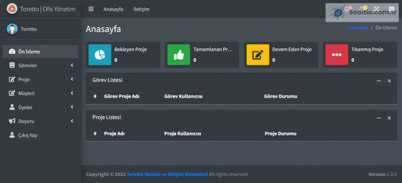 Müşteri Takip Scripti ve Ofis Yönetim - Ücretsiz Scriptler - Seditio Software Türkiye